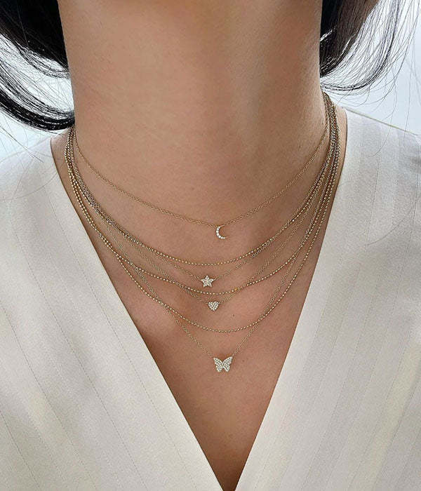 EF Collection Diamond Butterfly Necklace - 14K Gold | Garmentory