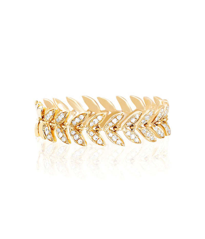 EF Collection Diamond Leaf Ring - 14K gold | Garmentory