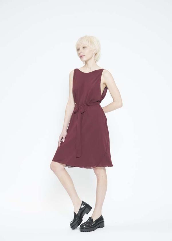 Miss Crabb x Well Made Clothes 5000 Years Ago Dress - Burgundy | Garmentory