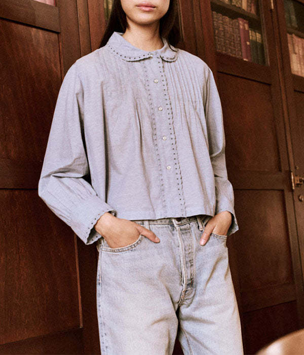 The Great. The Parasol Top - Chambray | Garmentory