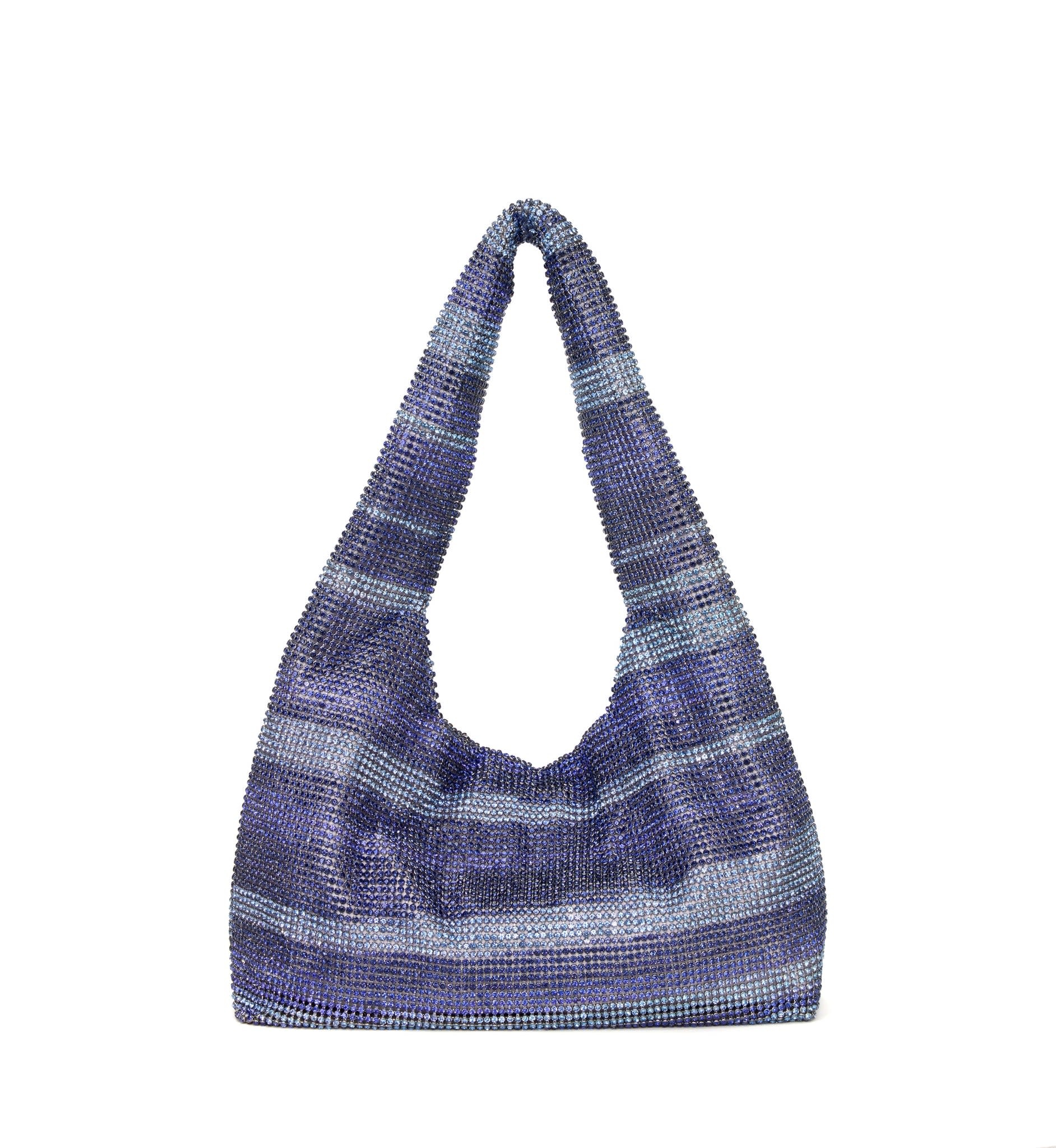 KARA Mini Crystal Mesh Armpit Bag - Purple Streak | Garmentory
