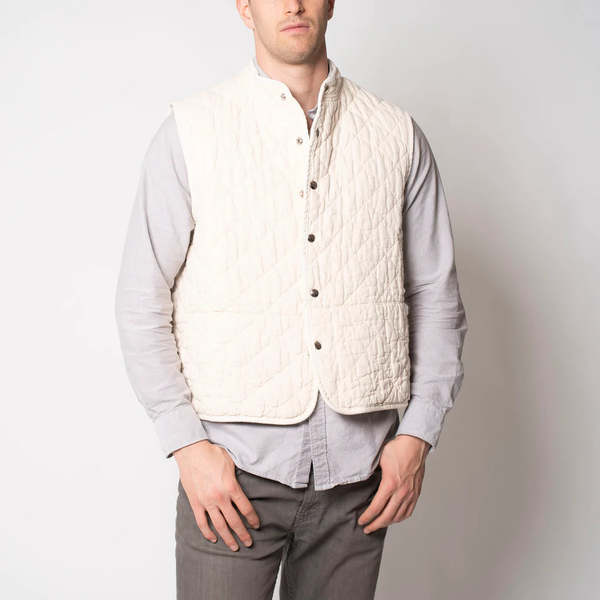 Utility Canvas Quilted Snap Vest | Garmentory