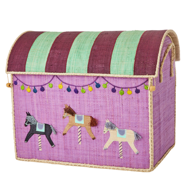 Kids Rice Large Toy Basket - Carousel Design | Garmentory