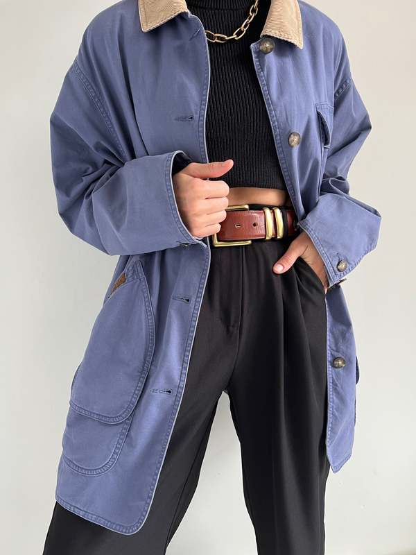 Vintage GOODSHOP BADSHOP Periwinkle Cotton Chore Jacket - Purple ...