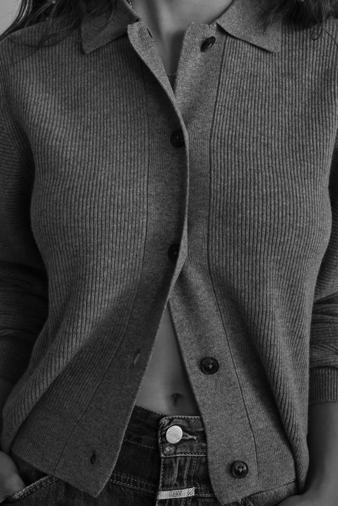 Closed merino wool and cashmere Cardigan - Dark Shadow | Garmentory