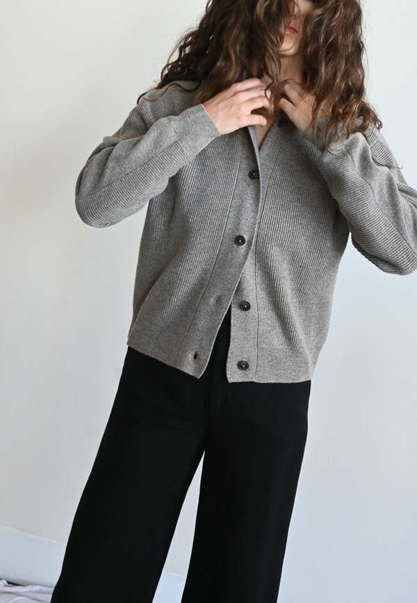 Closed merino wool and cashmere Cardigan - Dark Shadow | Garmentory