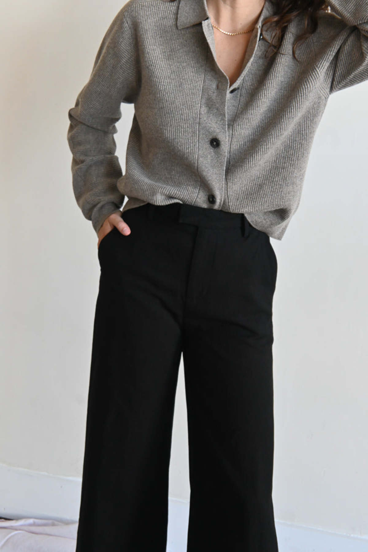 Closed merino wool and cashmere Cardigan - Dark Shadow | Garmentory