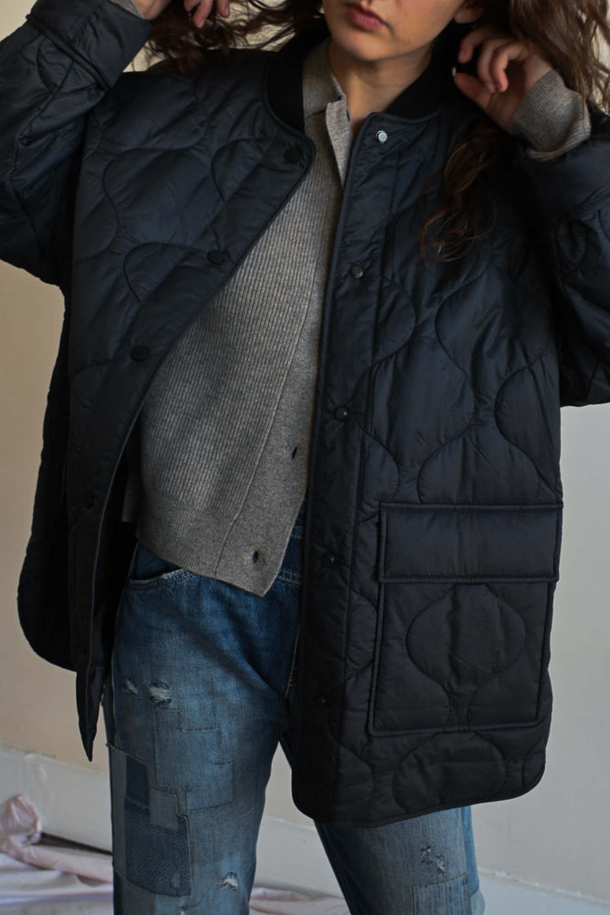 Closed merino wool and cashmere Cardigan - Dark Shadow | Garmentory