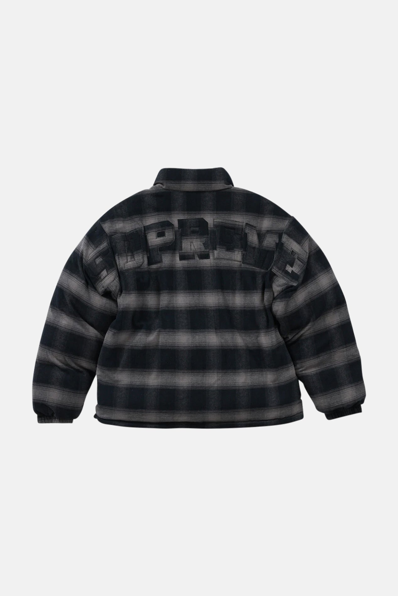 Flannel Reversible Puffer Jacket Black | Garmentory