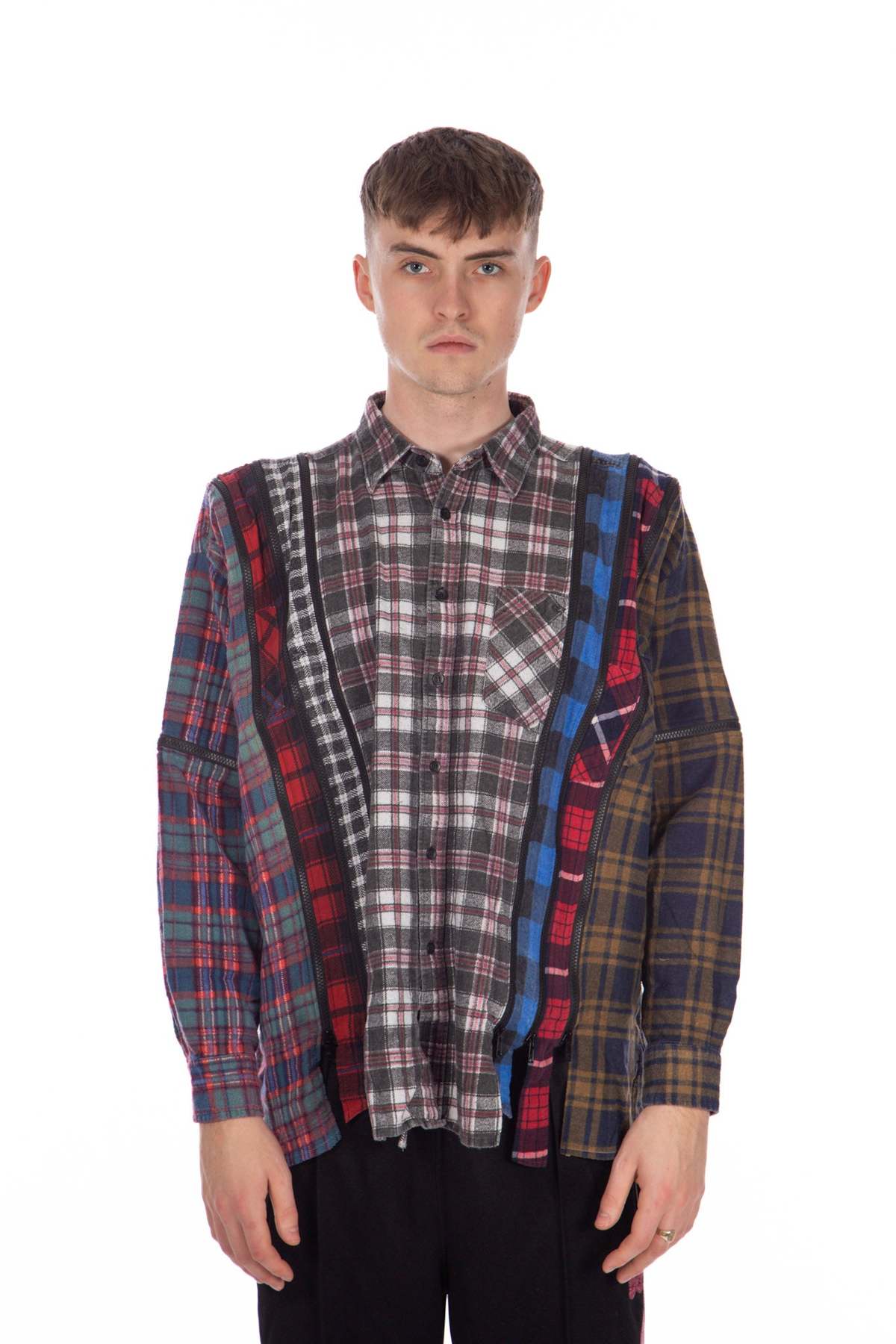 Needles 7 Cut Zipped Flannel Shirt | Garmentory