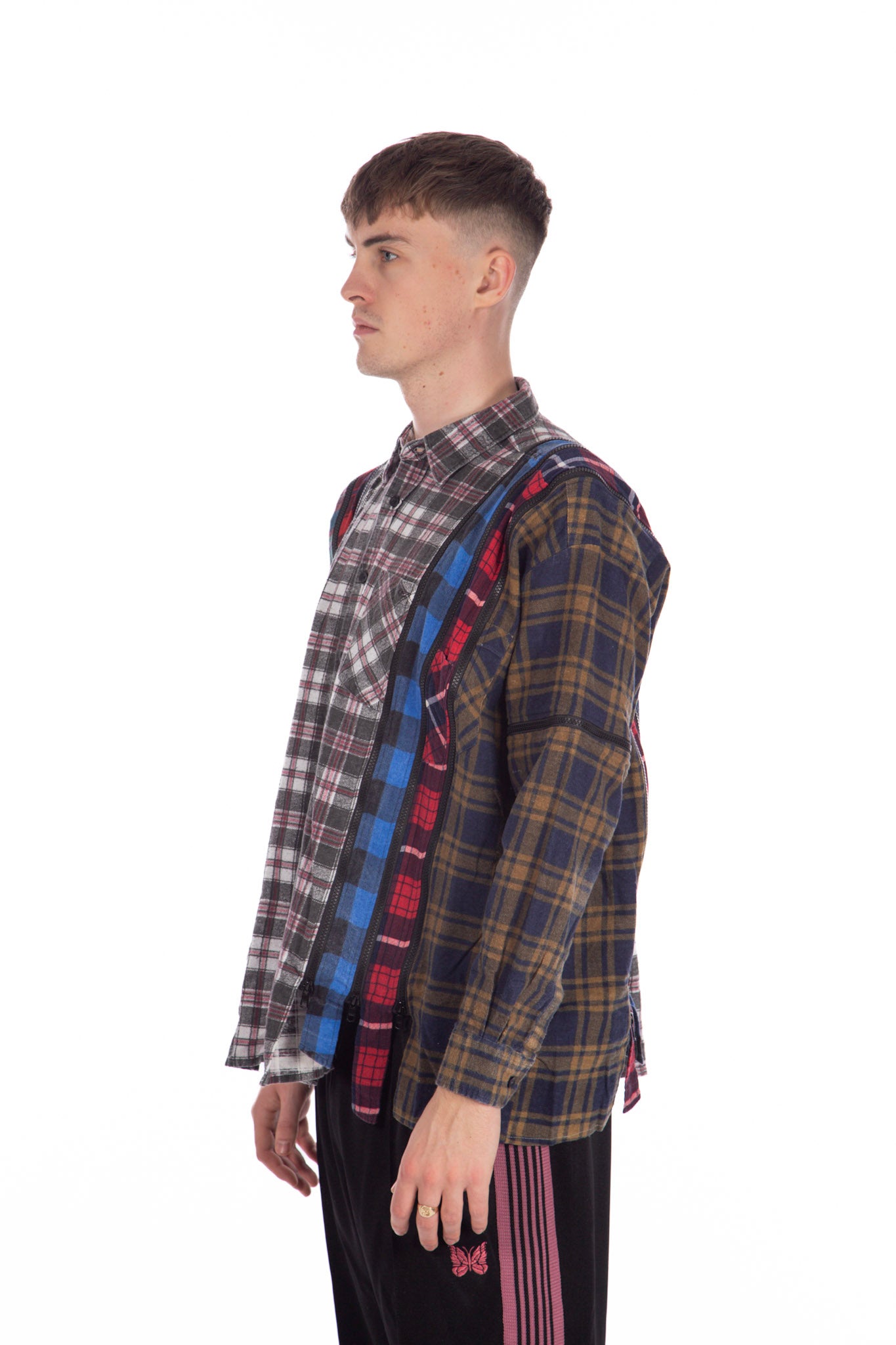 Needles 7 Cut Zipped Flannel Shirt | Garmentory