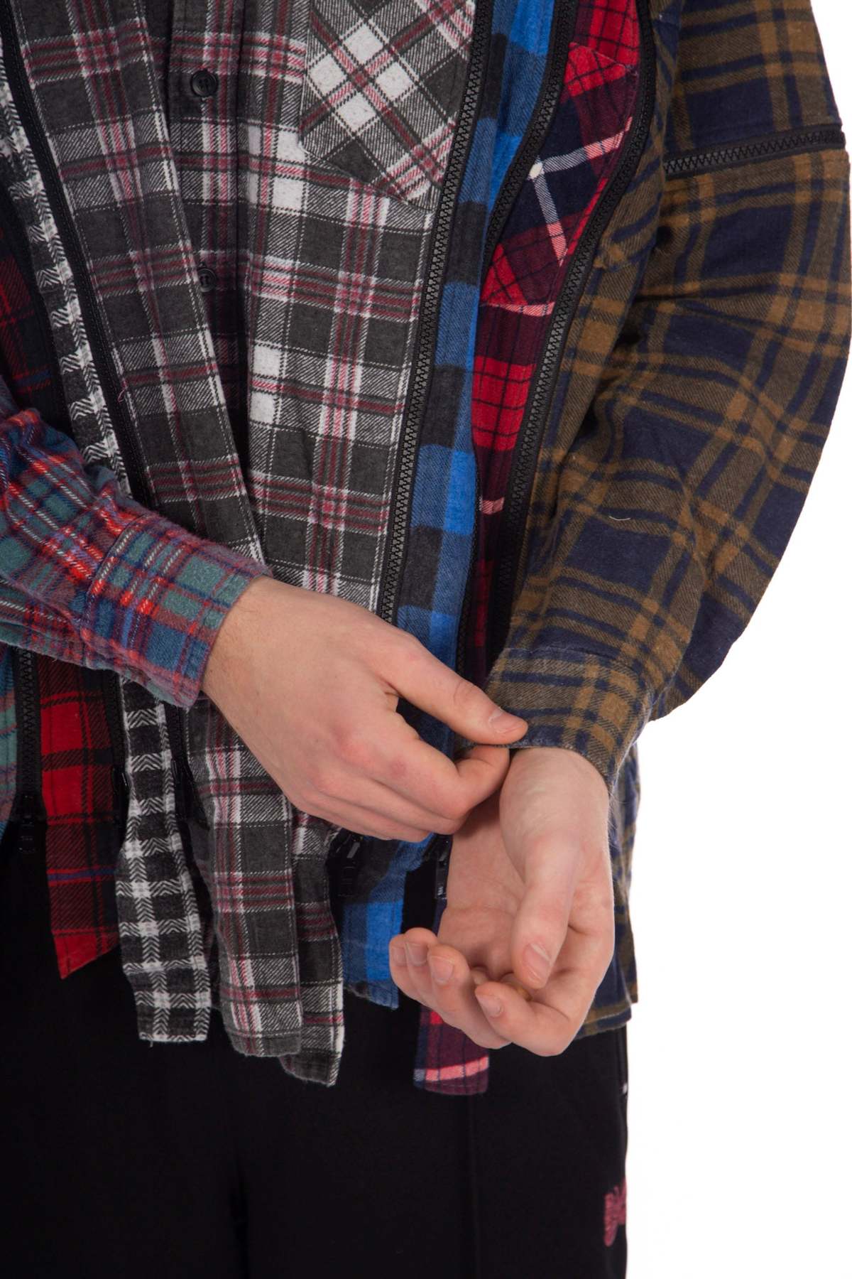 Needles 7 Cut Zipped Flannel Shirt | Garmentory