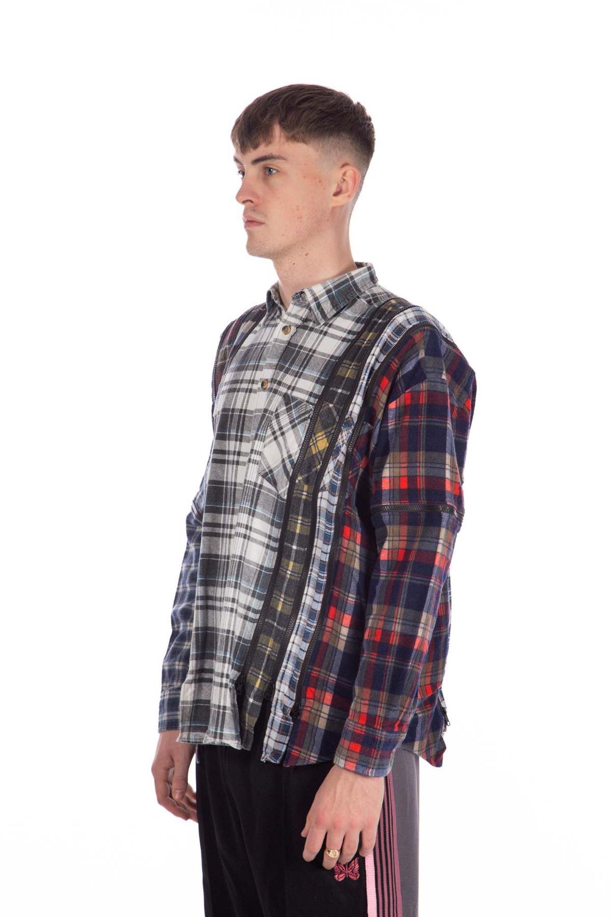 Needles 7 Cut Zipped Flannel Shirt | Garmentory