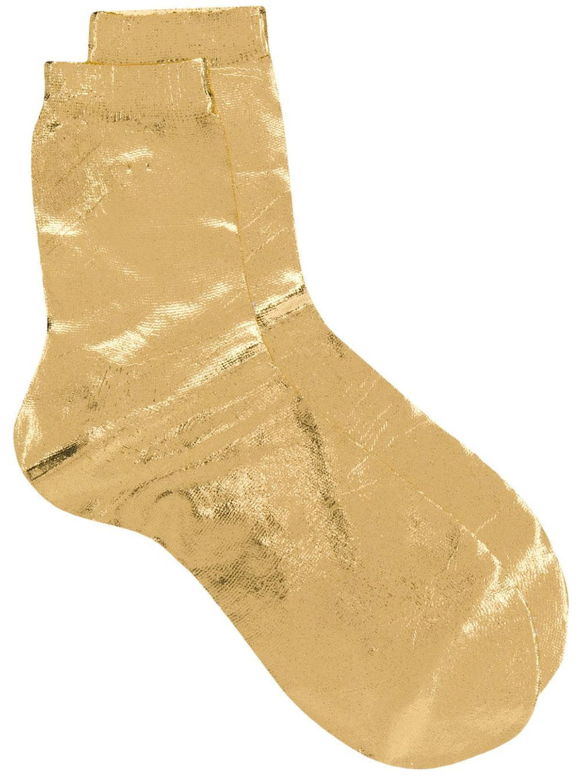 Maria La Rosa Laminated Metallic Sock - Gold | Garmentory