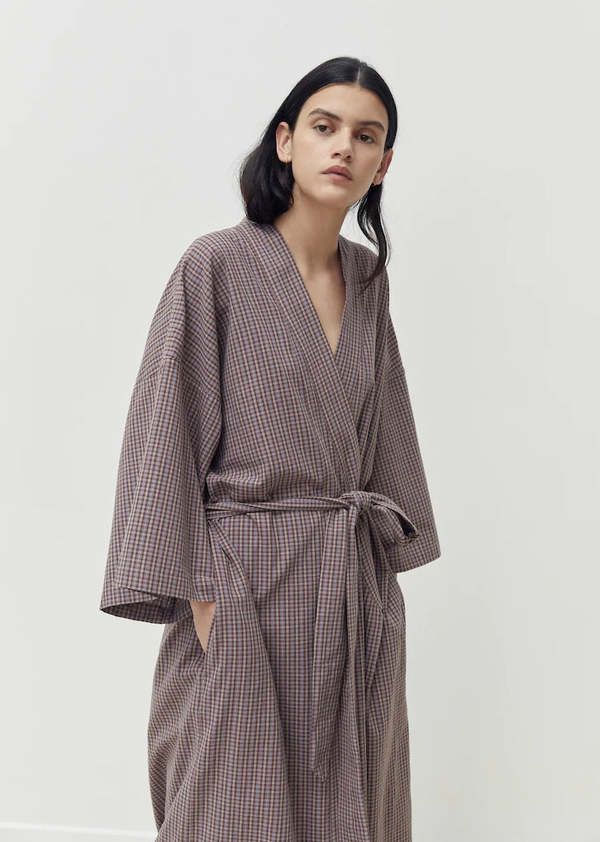 Deiji Studios The 02 Full Length Robe - Russet Check | Garmentory