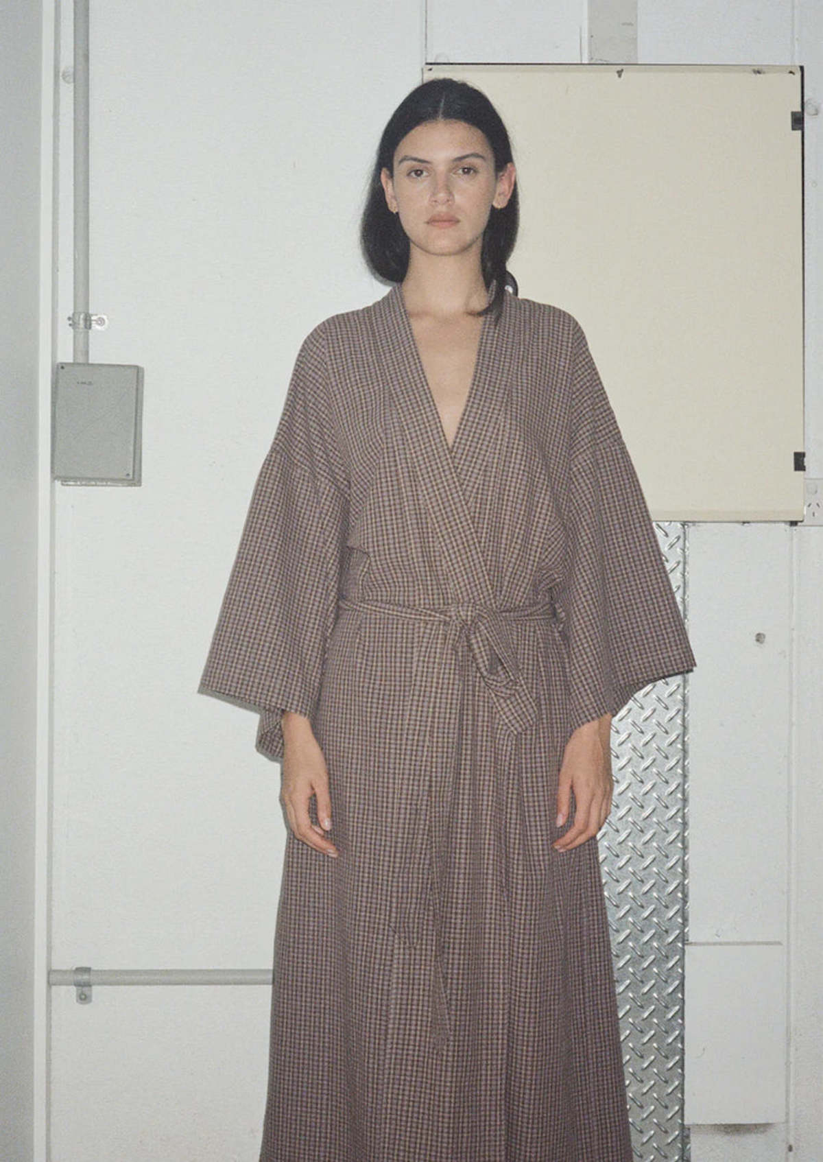 Deiji Studios The 02 Full Length Robe - Russet Check | Garmentory
