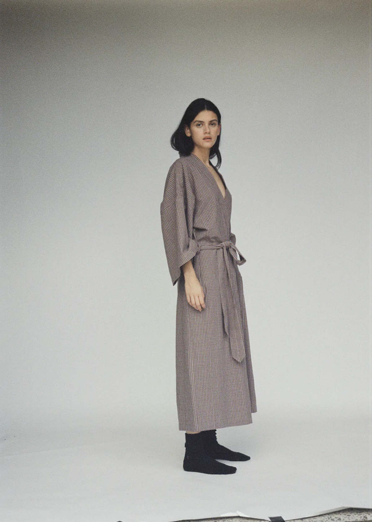 Deiji Studios The 02 Full Length Robe - Russet Check | Garmentory