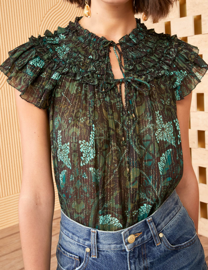Ulla Johnson Signe Top - Rainforest | Garmentory