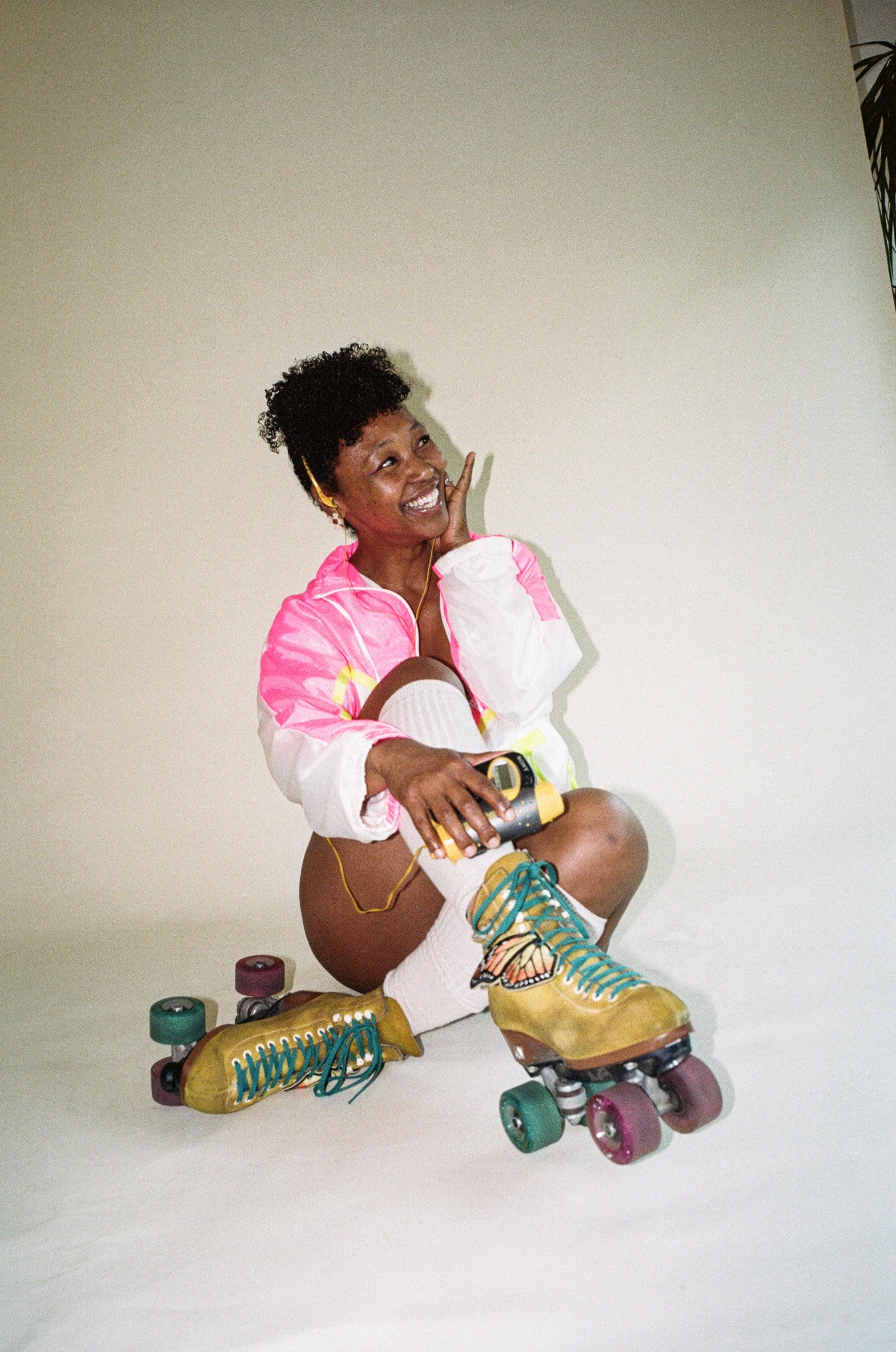Vintage 1990s Neon Color Block Windbreaker - Pink/White | Garmentory