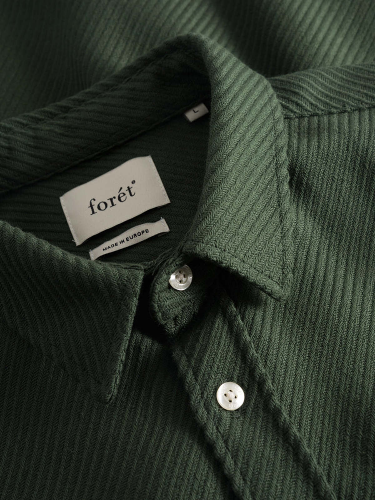 forét Barley Heavy Twill Overshirt - Dark Green | Garmentory