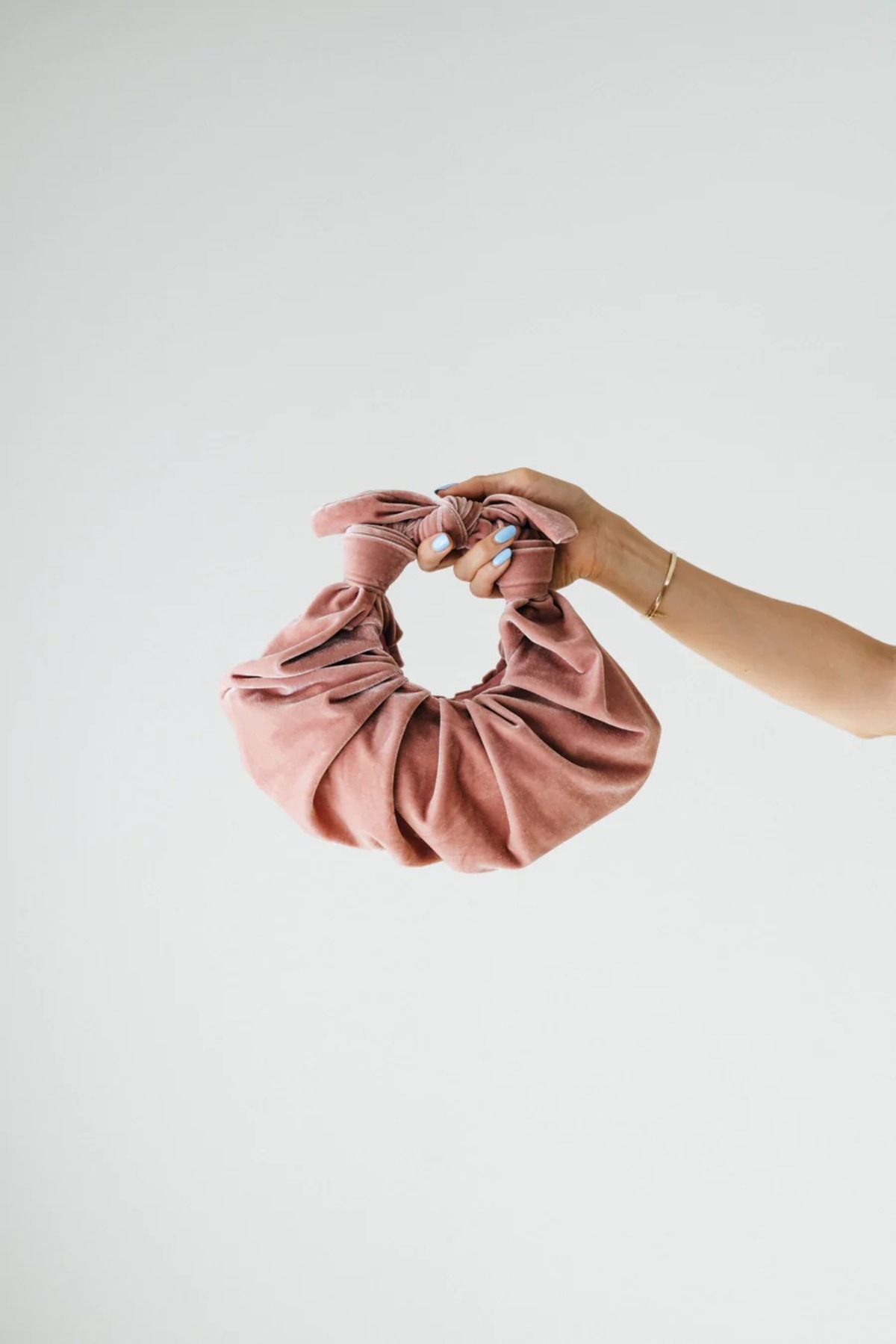 A Bronze Age Velvet Kiku Croissant Bag - Black | Garmentory