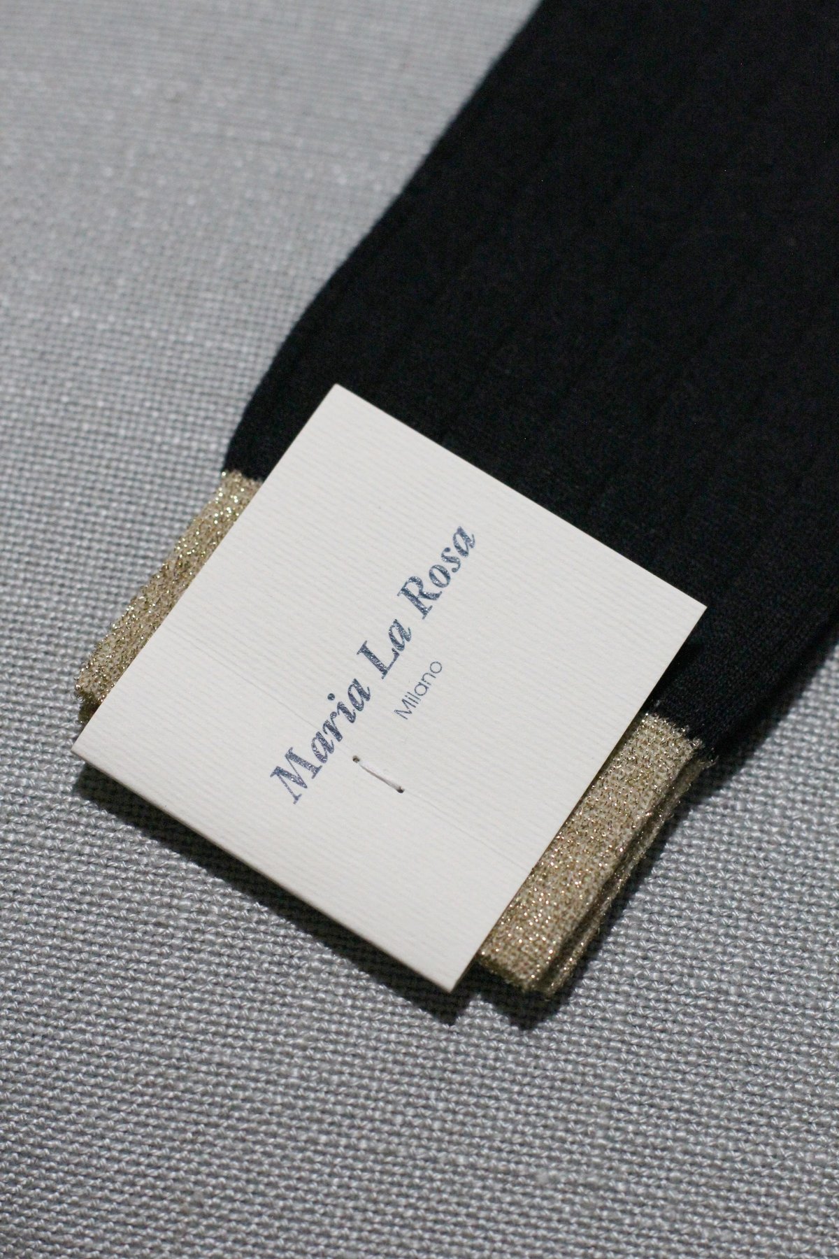 MARIA LA ROSA KNEE HIGH SOCK - NERO/GOLD | Garmentory
