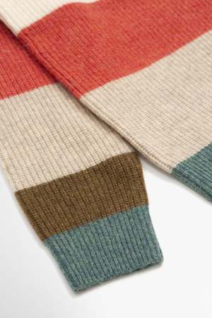 Beams Plus Crew Neck 5G Striped Sweater - Multi | Garmentory