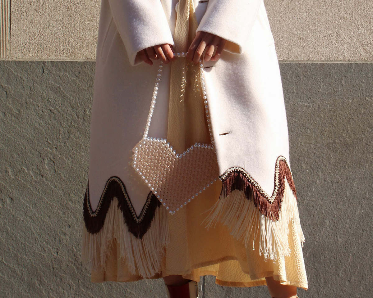 Susanna Chow Carrie Bag - Champagne/White Pearls | Garmentory