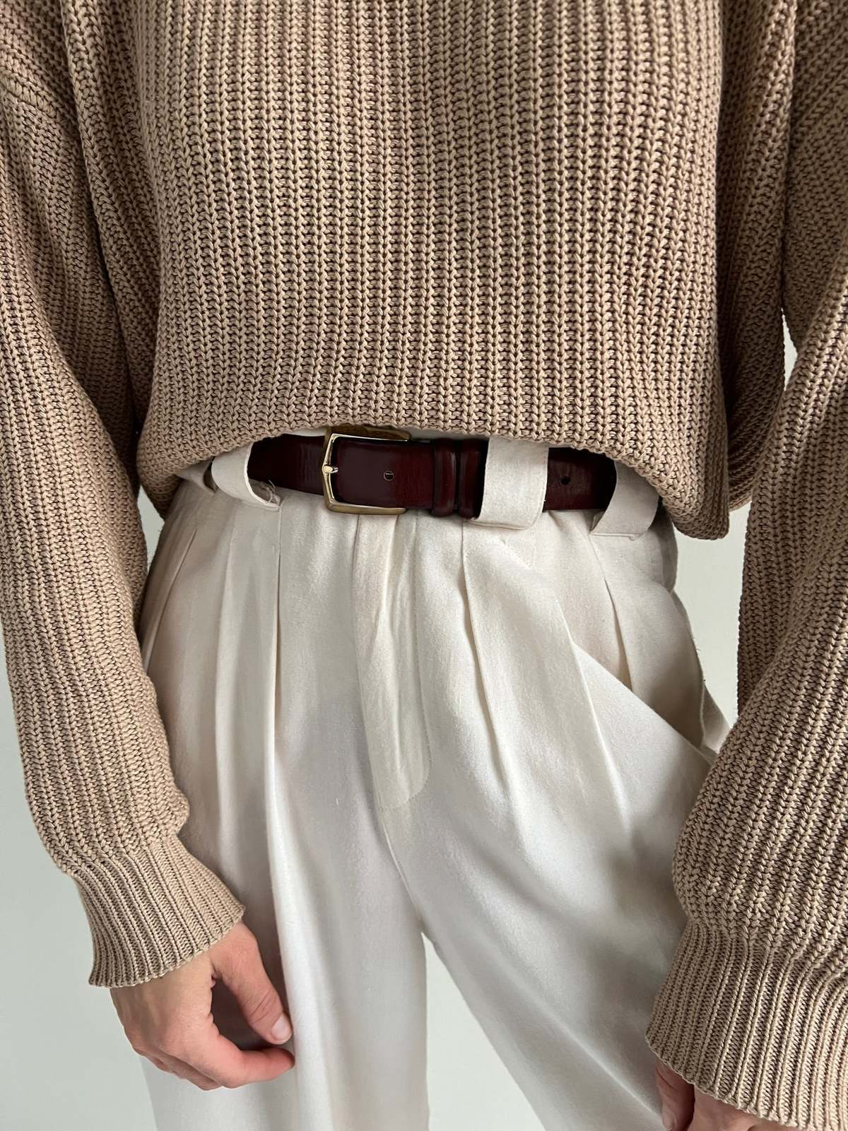 Vintage Full Grain Leather Belt - Maple Syrup | Garmentory