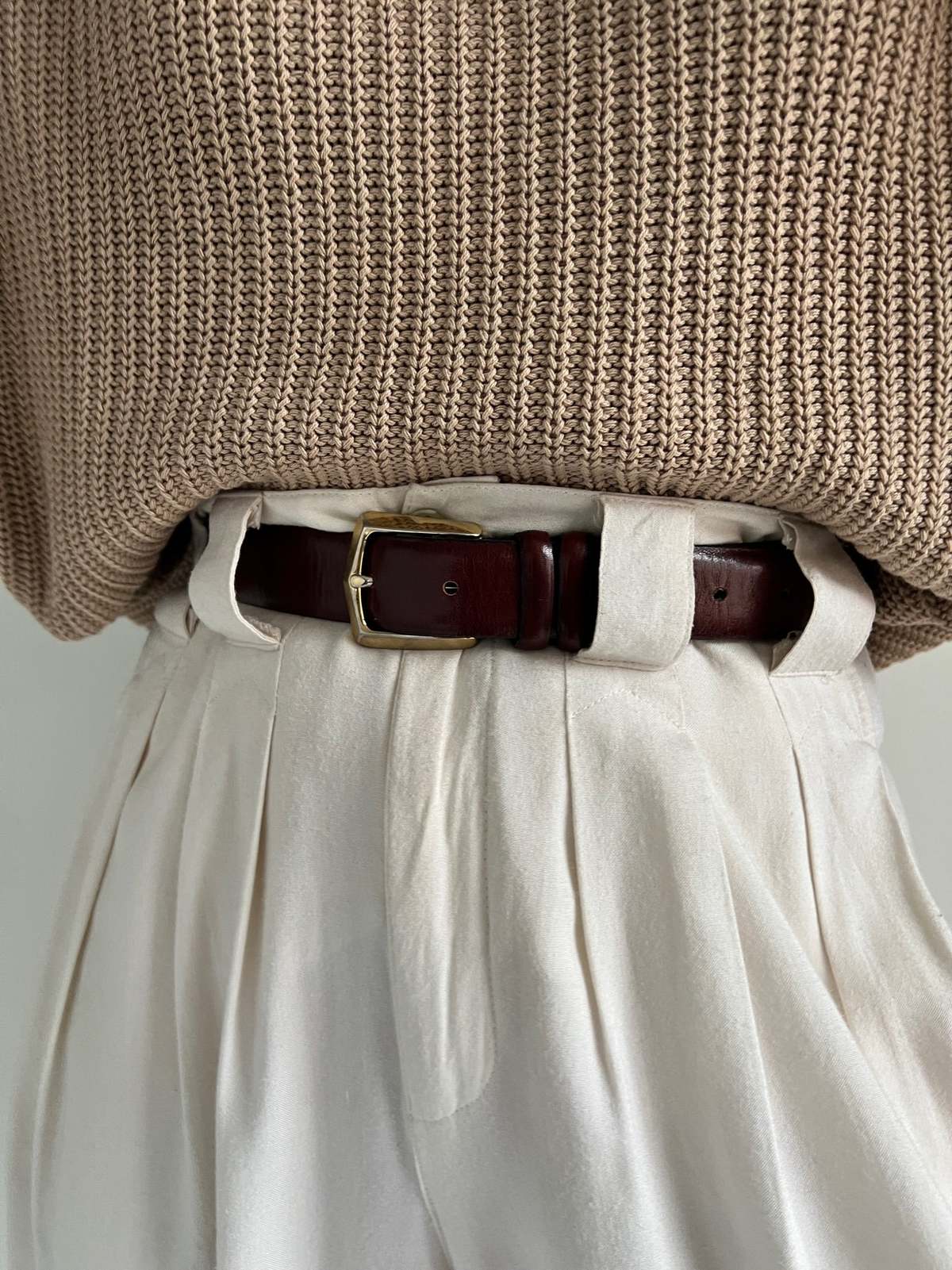 Vintage Full Grain Leather Belt - Maple Syrup | Garmentory