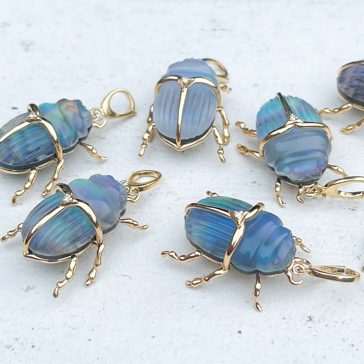 Maura Green Luminescent Scarab Beetle Charm | Garmentory
