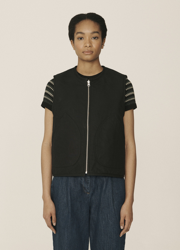 YMC Wyatt Reversible Waistcoat - Black | Garmentory