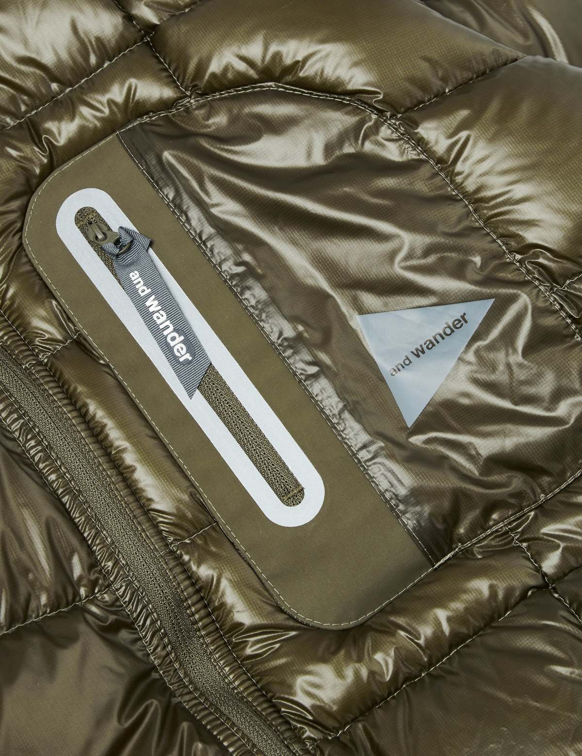 And Wander Diamond Stitch Down Jacket - Khaki Brown | Garmentory