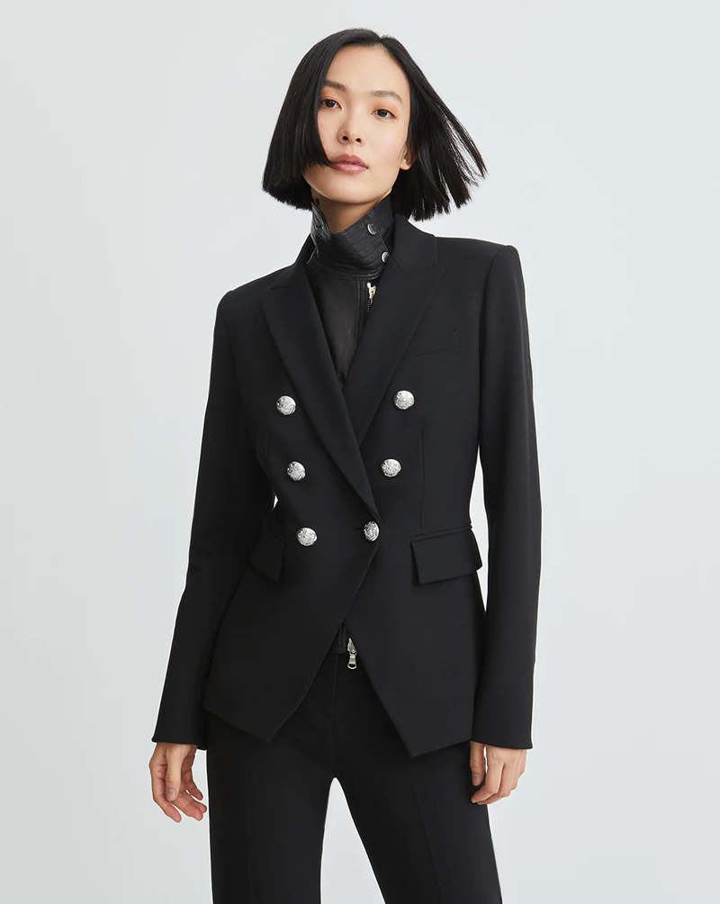 Veronica Beard Miller Silver Buttons Dickey Jacket - Black | Garmentory