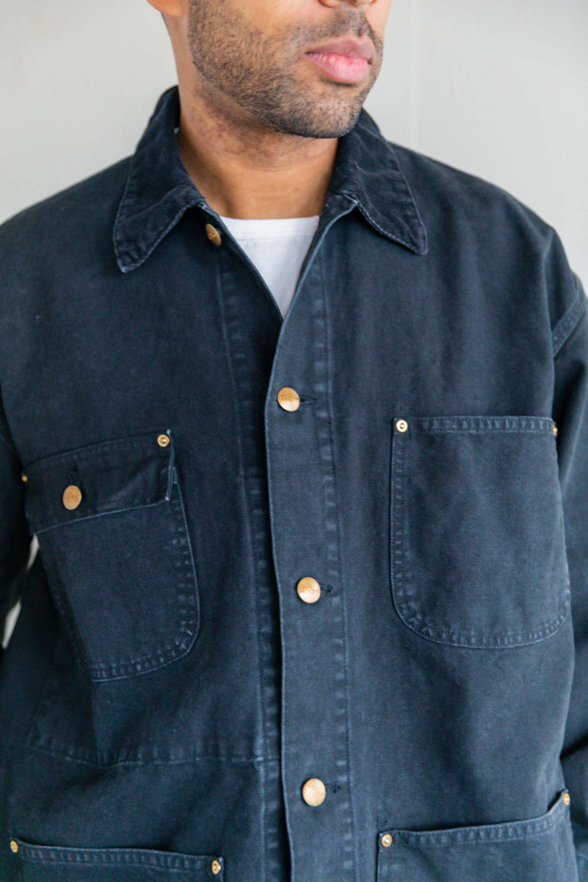 Orslow Loose Fit Oxford Coverall Jacket - Black | Garmentory