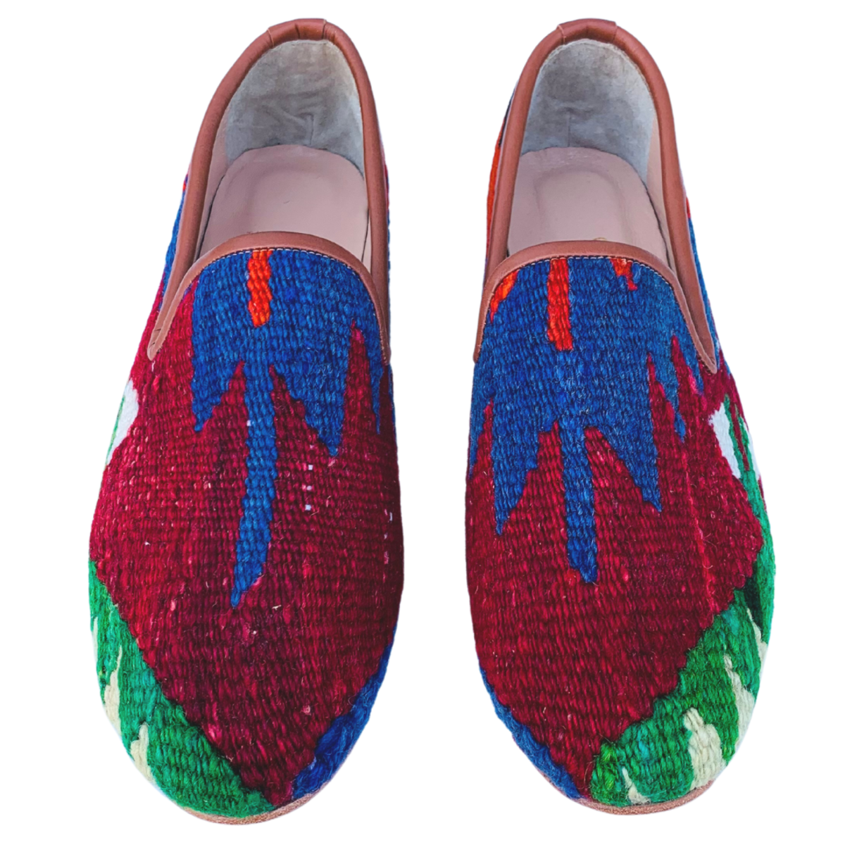 Ocelot Market Mens Turkish Kilim Loafer - Maroon/Blue | Garmentory