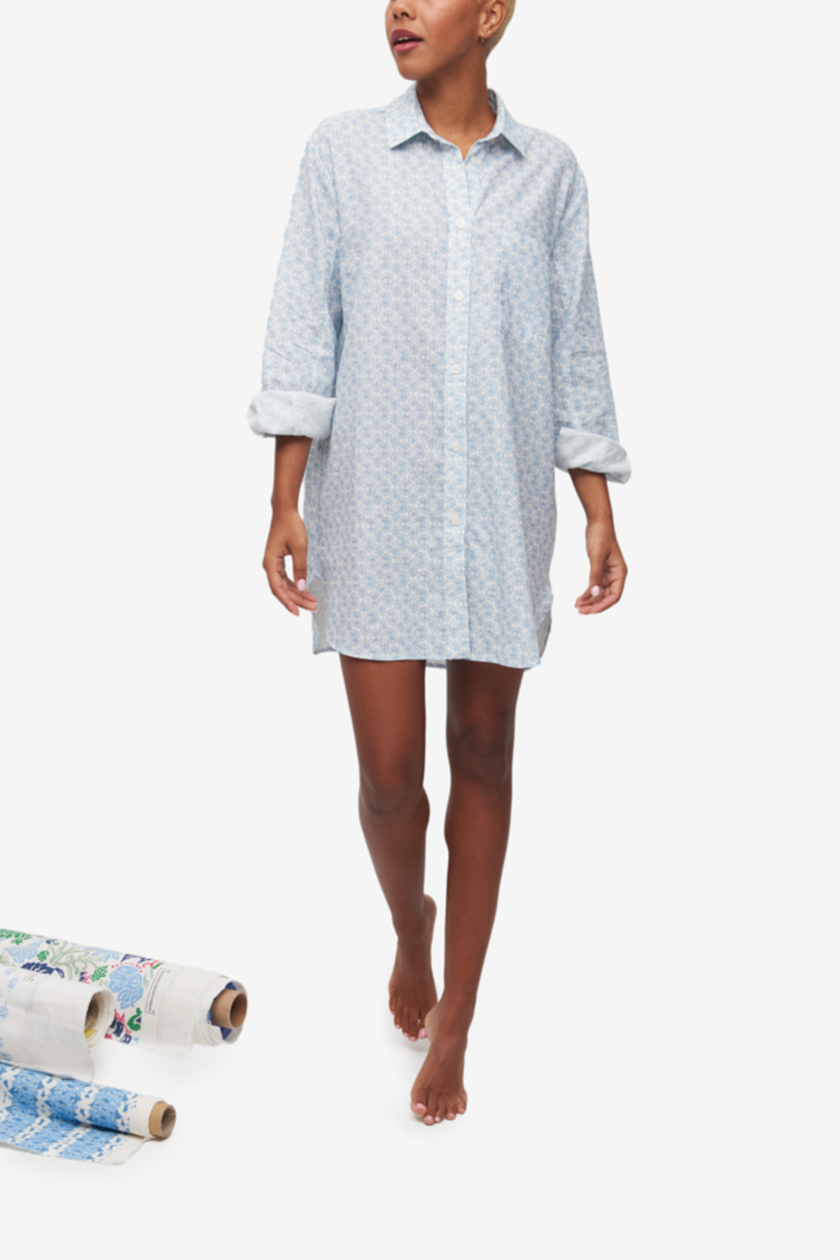 Marika Meyer x The Sleep Shirt Classic Shirt - Roman Fig Iceberg ...