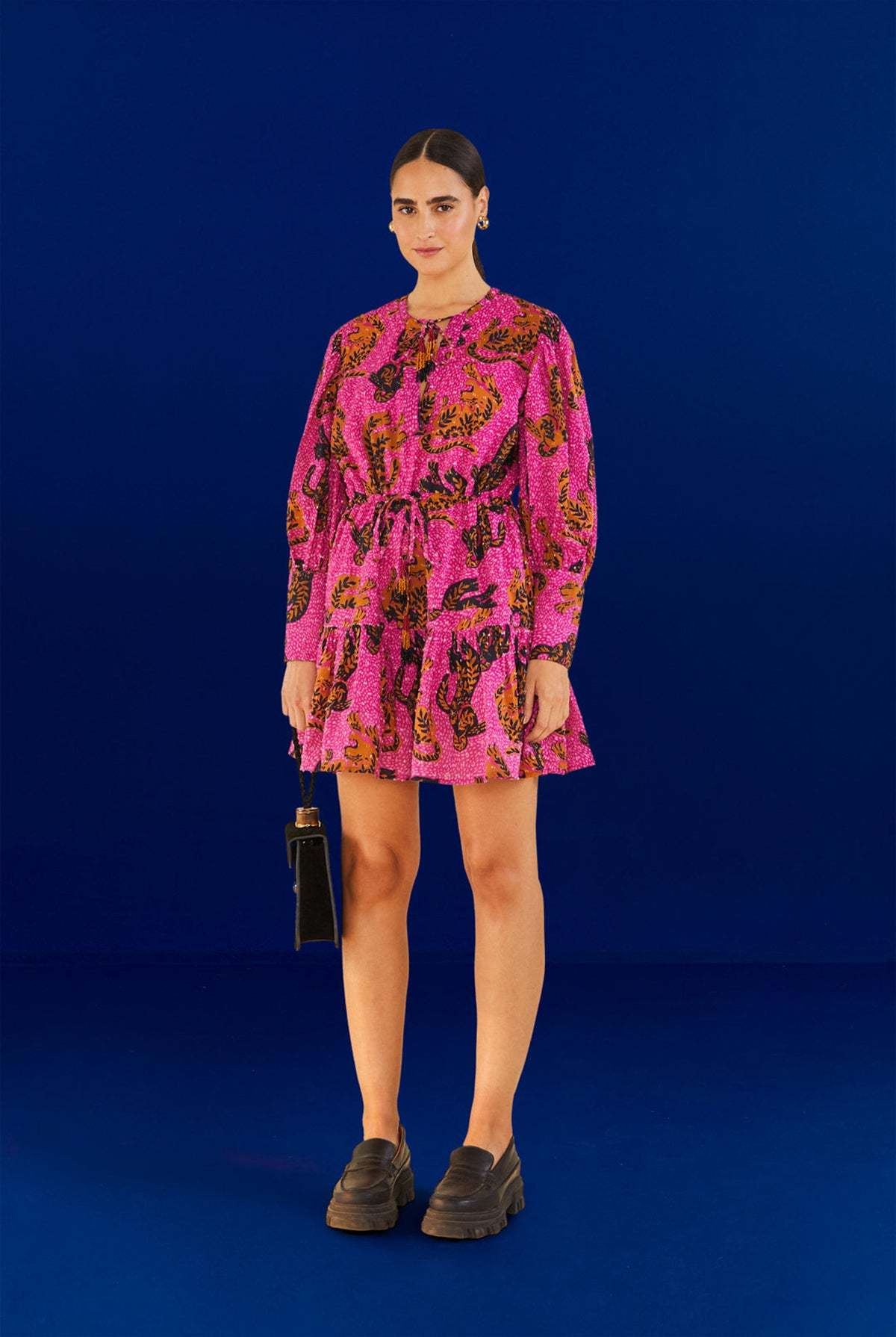 Farm Rio Wild Leopards Mini Dress - Pink Wild Leopards | Garmentory