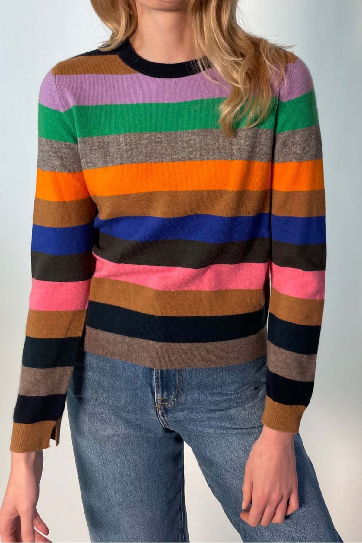 Jumper 1234 Multi Stripe Crew - Multi Navy | Garmentory