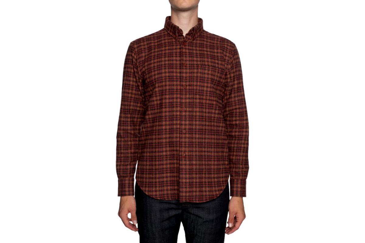 Naked & Famous Heavy Vintage Flannel Easy Shirt - Red | Garmentory