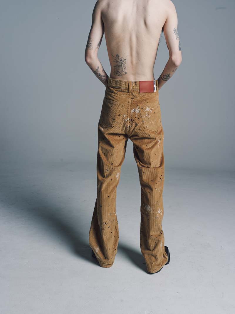 CMMN SWDN Painted Corduroy Gene Straight Leg Pant - Brown | Garmentory