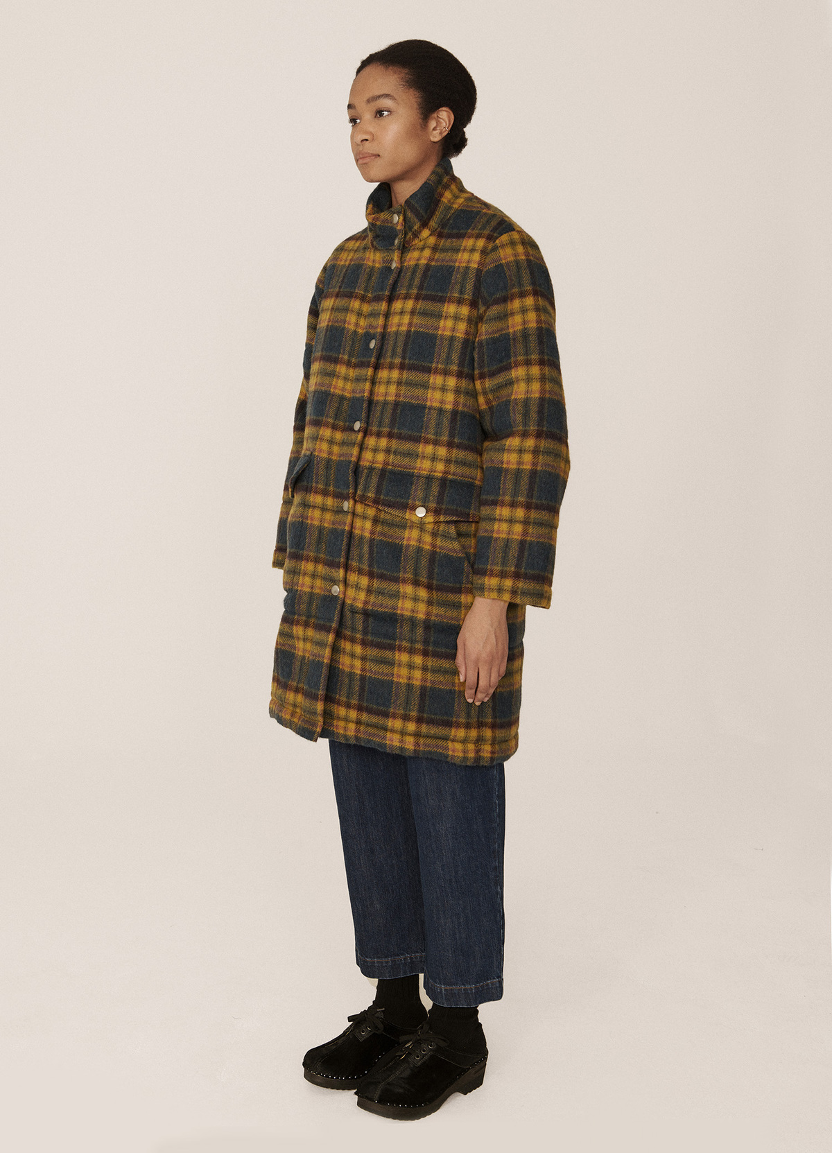 YMC Thompson Brushed Wool Check Coat - Multi | Garmentory