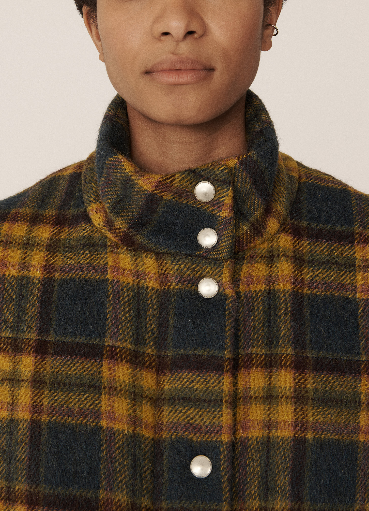 YMC Thompson Brushed Wool Check Coat - Multi | Garmentory