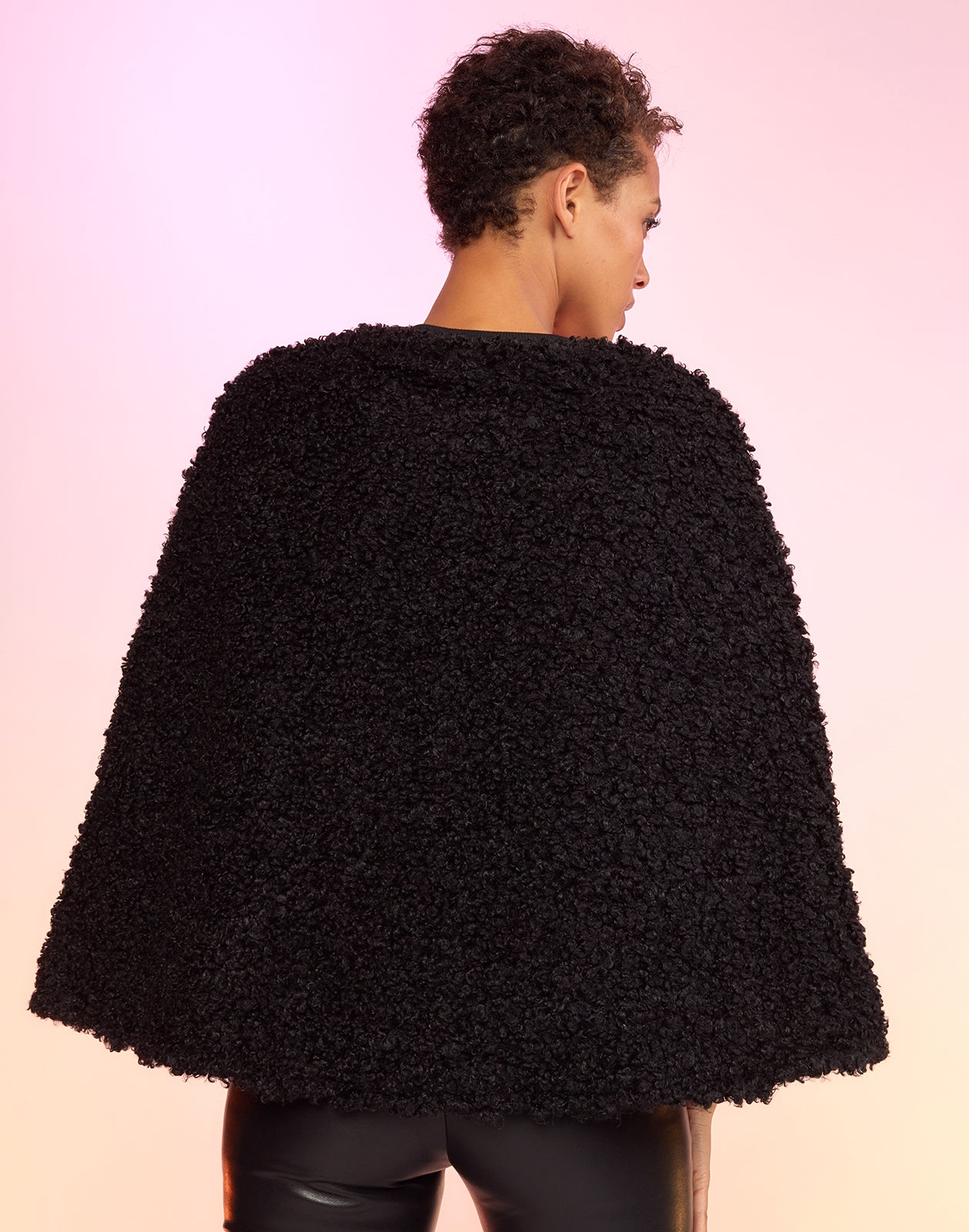 Cynthia Rowley Faux Fur Capelet - Black | Garmentory