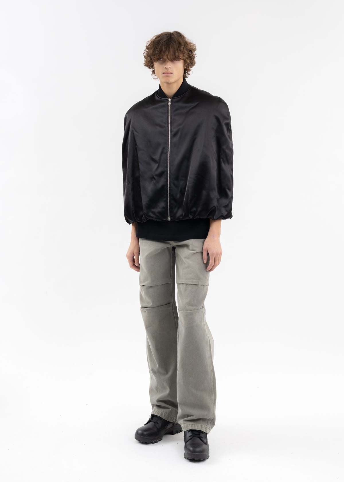 we11done CAPE SHAPE BOMBER JACKET - BLACK | Garmentory