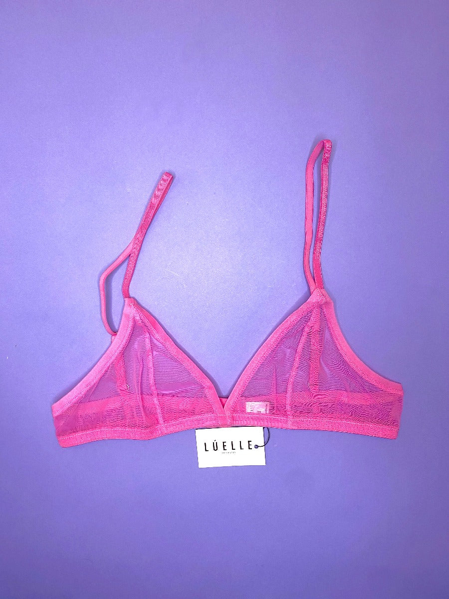 Luelle Tibi Mesh Triangle Bralette - Flamingo | Garmentory