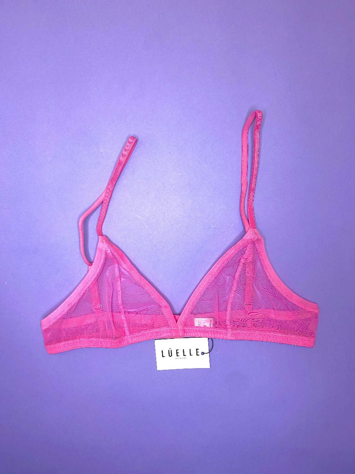 Luelle Tibi Mesh Triangle Bralette - Flamingo | Garmentory