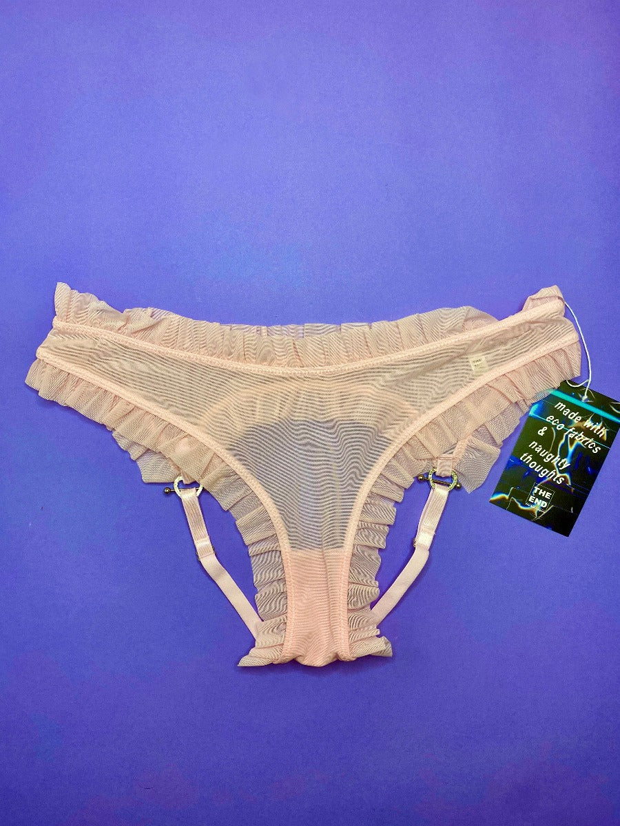 The End Baby One More Time Backless Brief - Pink Mesh | Garmentory