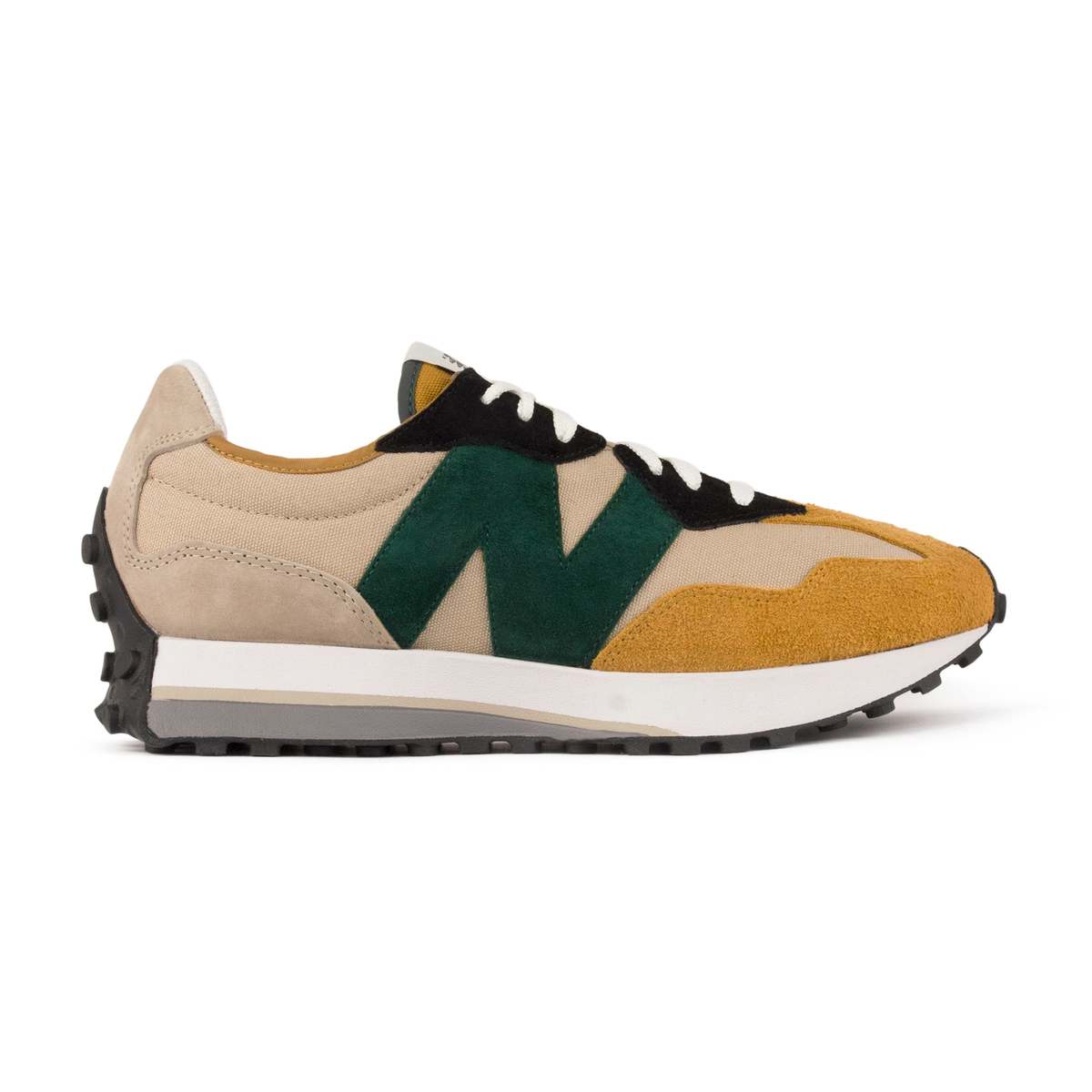 New Balance 327 Sneaker - Mustard/Pine | Garmentory