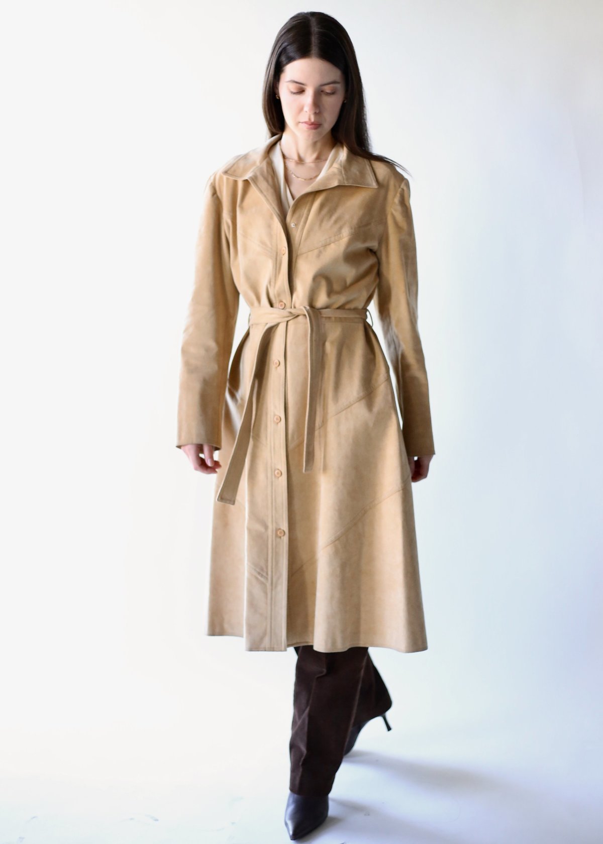 Vintage Samuel Robert Leather Trench - Sand | Garmentory
